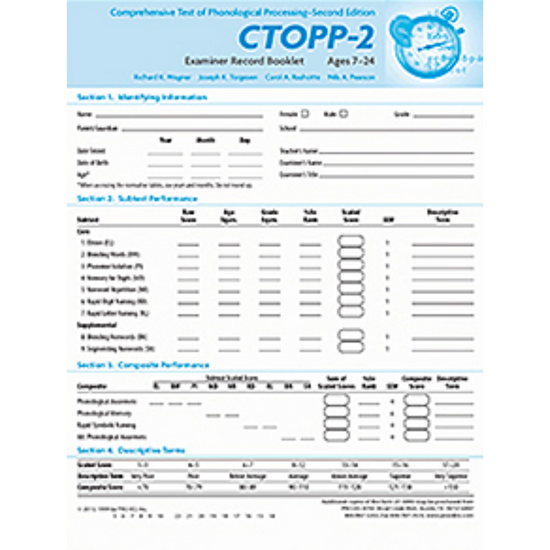 Comprehensive Test of Phonological Processing (CTOPP) – Rejuvenate ...