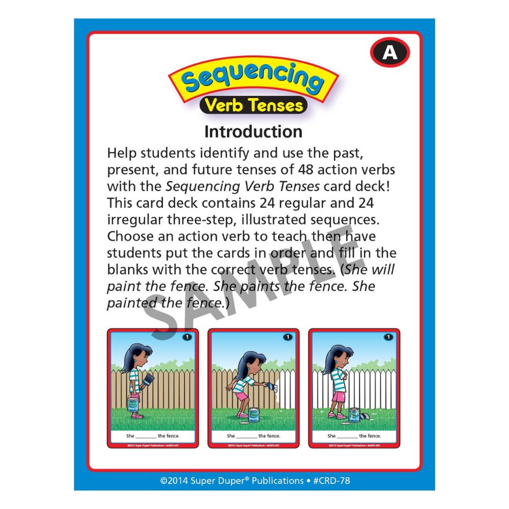Sequencing Verb Tenses 1 & 2 | Card Deck | Canada – Rejuvenate Resources