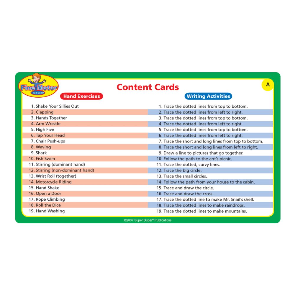 Fine Motor Fun Deck® | Super Duper | Canada – Rejuvenate Resources